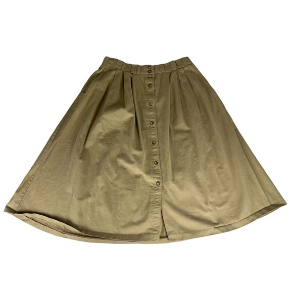 White Stag | Skirts | Vintage White Stag Button Front Pleated Aline Skirt Women Plus 24w Tan ...